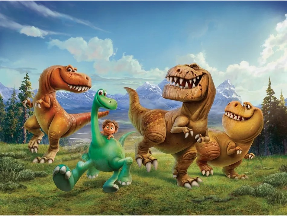 AG Art Dětská fototapeta XXL Hodný dinosaurus, 360 x 270 cm, 4 díly