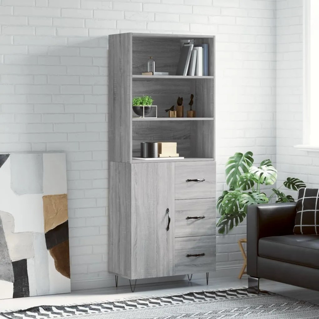 vidaXL Skříň highboard 69,5 x 34 x 180 cm kompozitní dřevo [3189438] Barva: Bílá