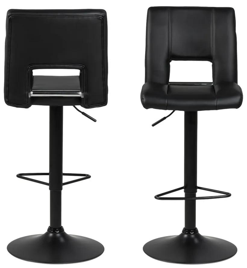 Černá barová židle s nastavitelnou výškou Actona Sylvia