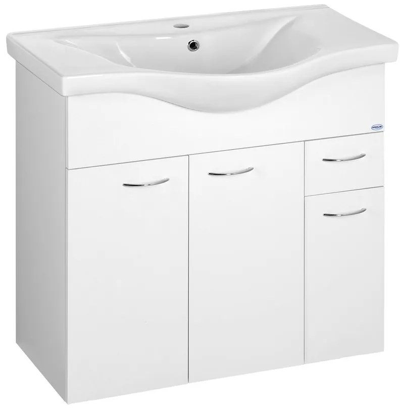 Aqualine, KERAMIA FRESH umyvadlová skříňka 74,5x74x34,7cm, bílá, 50082A