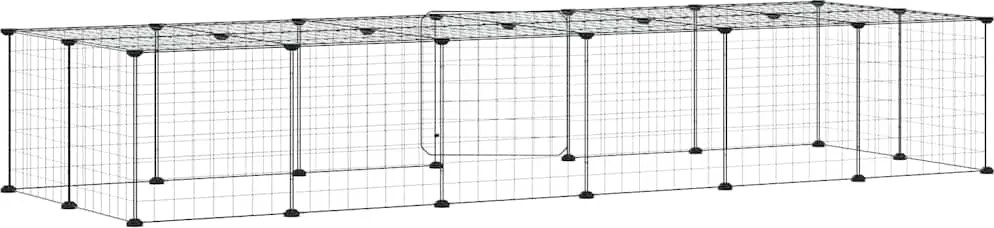 28panelová ohrádka pro zvířata s dvířky černá 210 x 70 x 35 cm ocel 3114056
