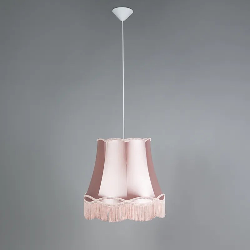 Retro závěsná lampa růžová 45 cm - babička