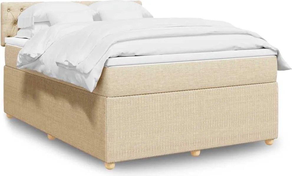Box spring postel s matrací krémová 160x200 cm textil 3287519