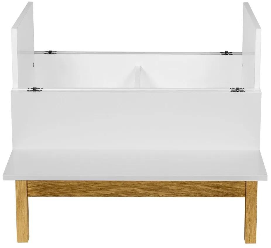Bílý barový stolek Woodman Grande s dubovou podnoží 75x40 cm