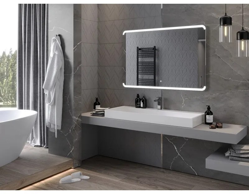 Mexen Nida podsvícené koupelnové zrcadlo 120 x 80 cm, LED 6000K, ventilátor - 9806-100-080-611-00