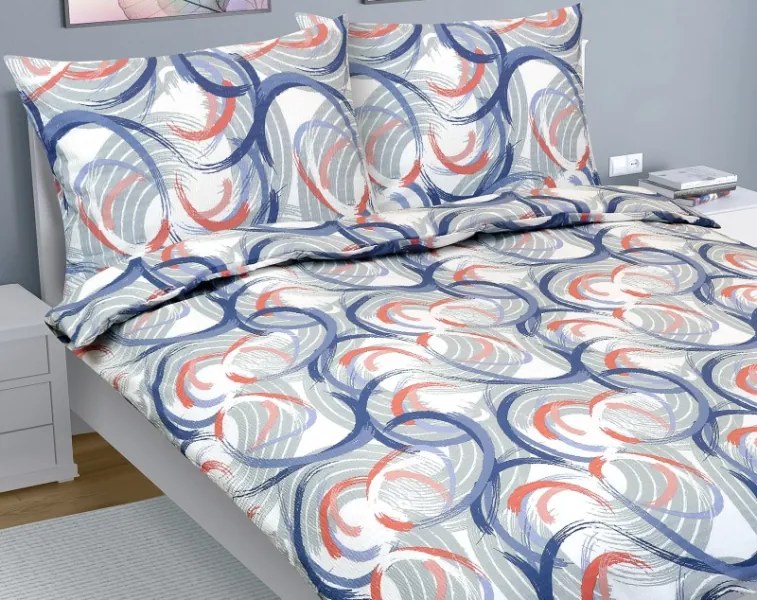 Bellatex Povlečení krep na dvoudeku Modrá,Růžová,Šedá rozměr 1ks 180x220, 2ks 70x90 cm