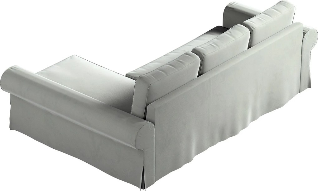 Potah na pohovku IKEA Backabro rozkládací se šezlongem barva šedá látka lesklé, sametová