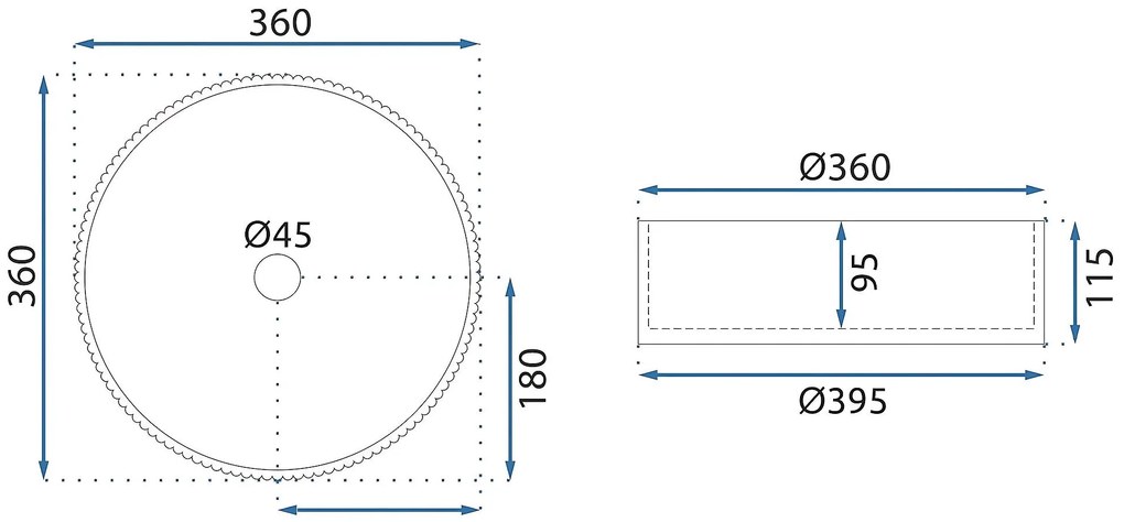 Rea Ingrid, skleněné umyvadlo na desku 360x360x120 mm, kouřové sklo, REA-U8524
