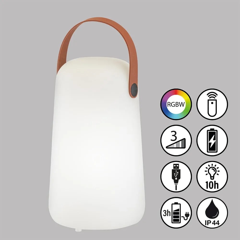 Bílo-hnědá LED stolní lampa (výška 21 cm) Collgar – Fischer &amp; Honsel