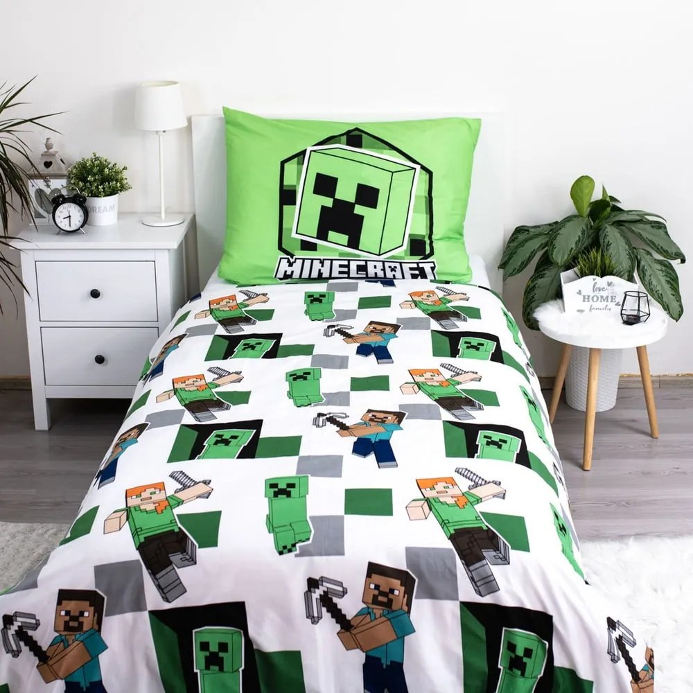 Dětské povlečení na jednolůžko z mikrovlákna 140x200 cm Minecraft – Jerry Fabrics