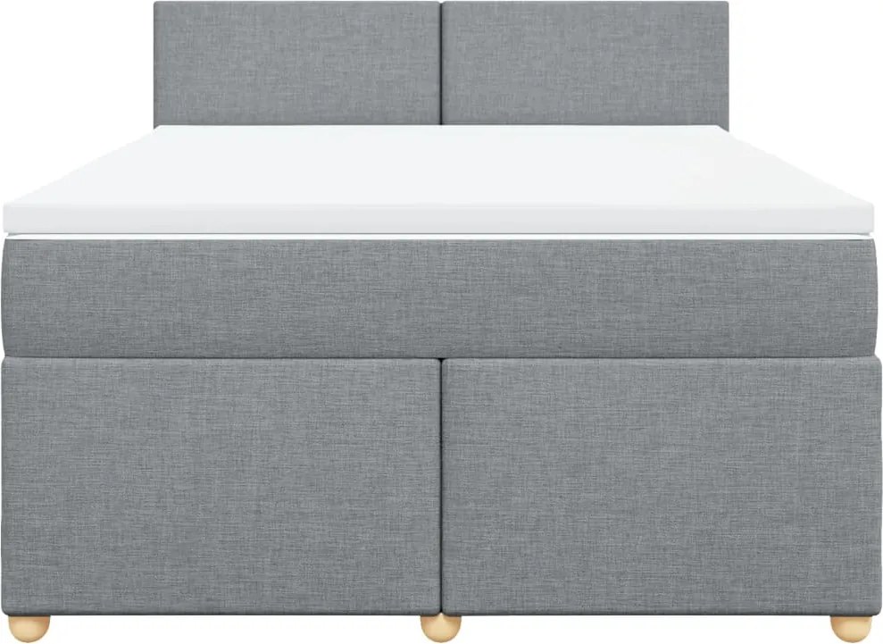 Box spring postel s matrací světle šedá 140 x 190 cm textil 3286668