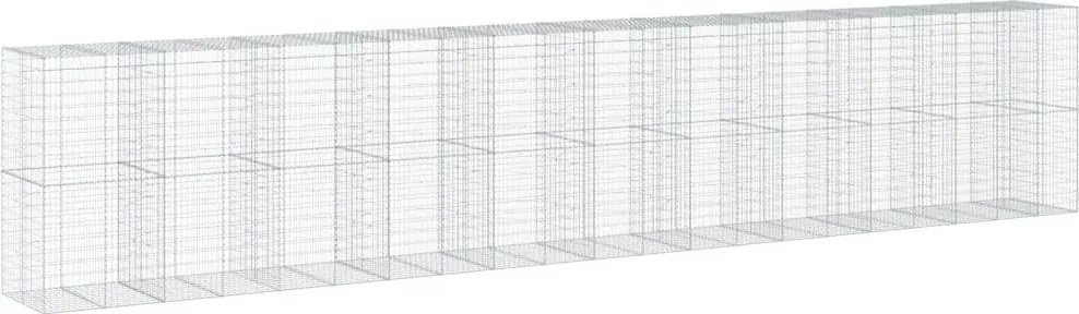 Gabionový koš s víkem 1 050 x 100 x 200 cm pozinkované železo 3295244