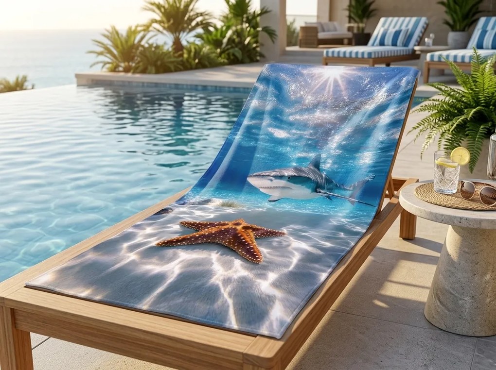 Rychleschnoucí plážová osuška AQUALIS modrá 70 x 140 cm, 100% mikrovlákno