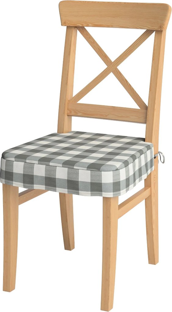 Sedák na židli IKEA Ingolf barva šedá látka vzorované