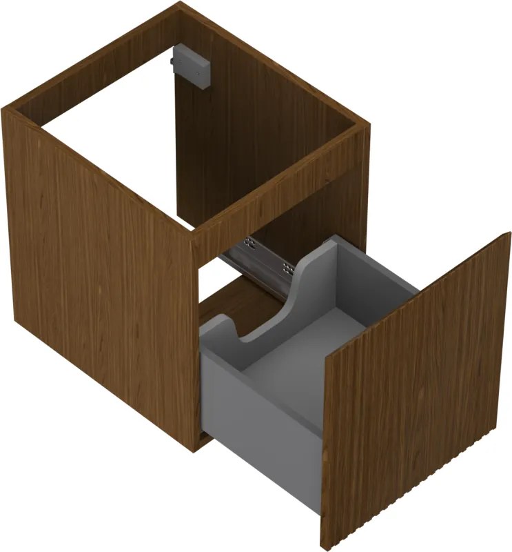 Mexen Rivel, koupelnová skříňka 40 cm, 1 zásuvka, drážkovaná, ořech, 91A20-04047-1-BF86