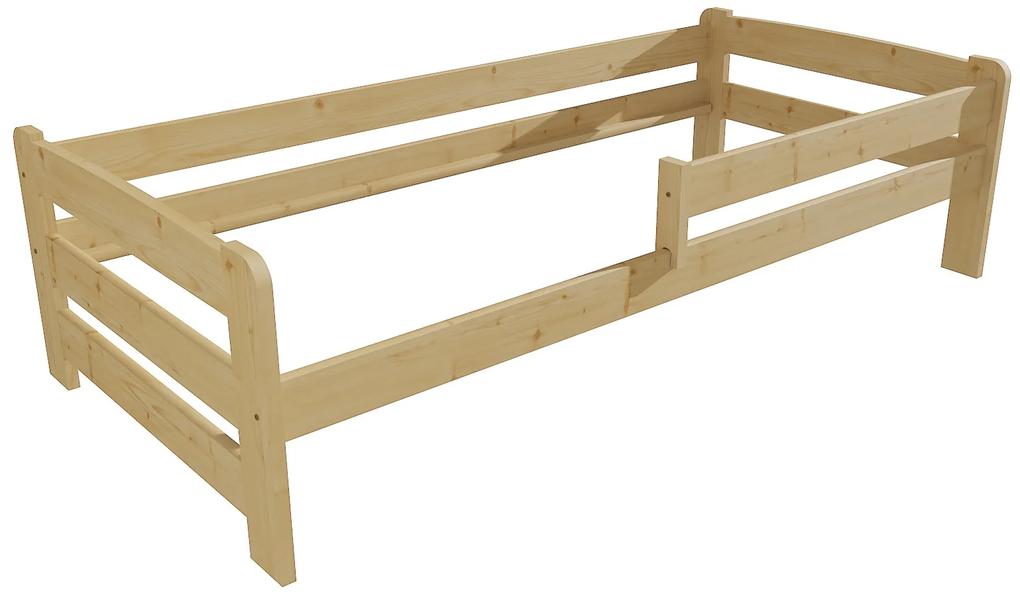 Vomaks Dětská postel se zábranou VMK009D KIDS Rozměr: 140 x 200 cm, Barva: surové dřevo