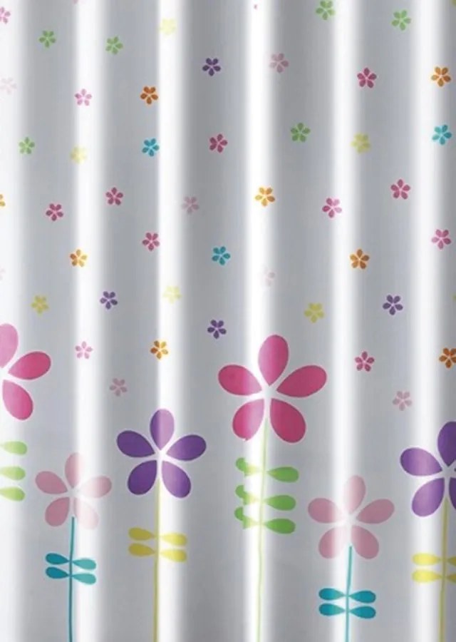 Aqualine Aqualine, Sprchový závěs 180x180cm, polyester, květovaný barevný, ZV025