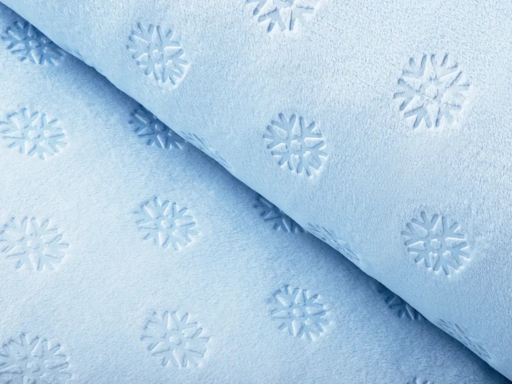 Biante Dětská oboustranná deka Mikroplyš/Polar MIP-009 Sněhové vločky - nebesky modrá 100x150 cm