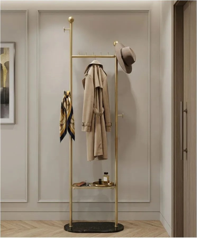 Kovový věšák ve zlaté barvě 48x178 cm Olaf – Mauro Ferretti