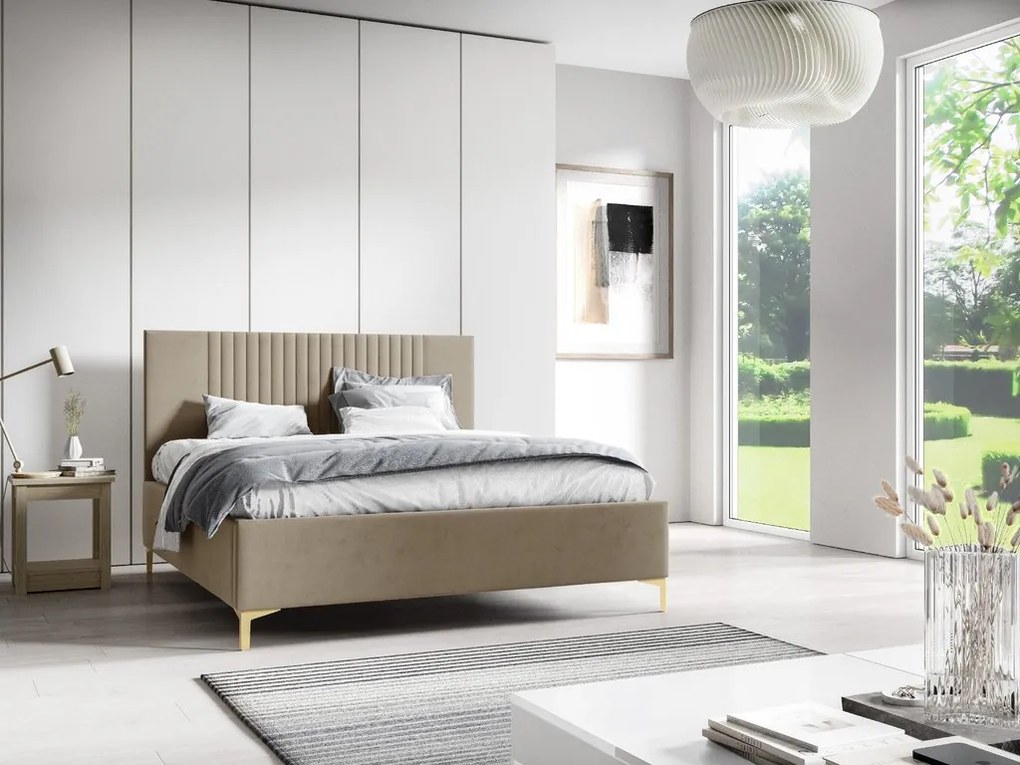 Eka Čalouněná postel LINA+ 120x200 cm Barva látky Trinity: Růžová (Trinity 2310), Úložný prostor: Bez úložného prostoru