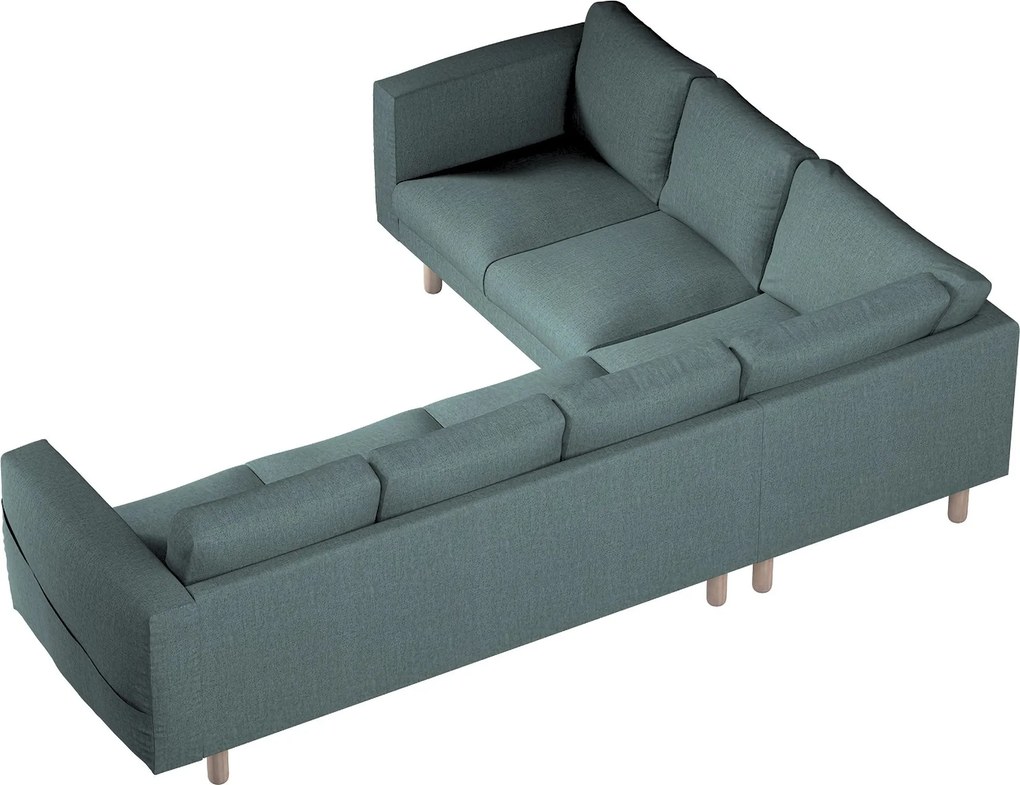 Potah na pohovku IKEA Norsborg rohová 5-místná barva modrá látka pletený vzor