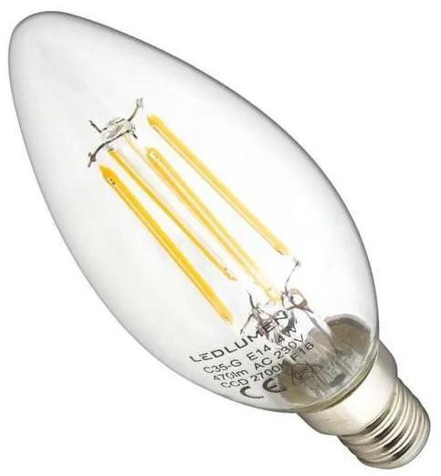 LEDlumen LED žiarovka Filament 4W Teplá biela CCD E14