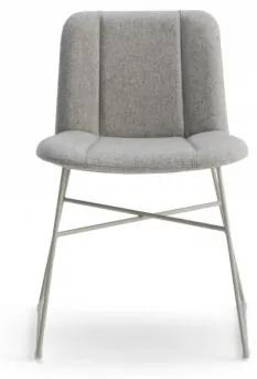 BILLIANI Kovová čalouněná židle HIPPY 637 / 638 bez područek Barva podnože šedá podnož (metallic) GALERIE - čalounění Billiani LÁTKY 4 / DIVINA