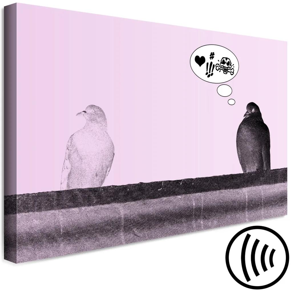 Obraz Ptáčí poselství (1-dílný) - Zvířecí dialog v duchu Banksyho