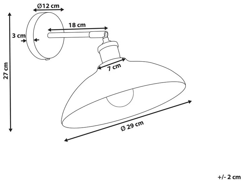 Nástěnná lampa z mangového dřeva černá YERALA Beliani