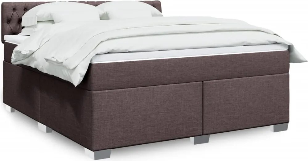 Box spring postel s matrací tmavě hnědá 180x200 cm textil 3285977