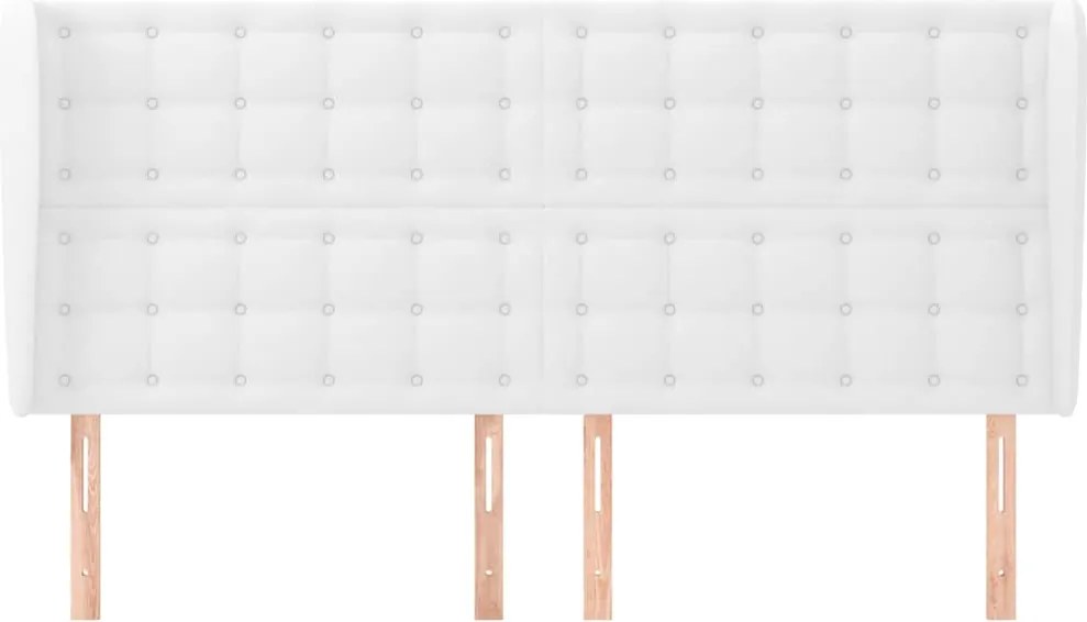 Čelo postele typu ušák bílá 183x23x118/128 cm umělá kůže 3118059