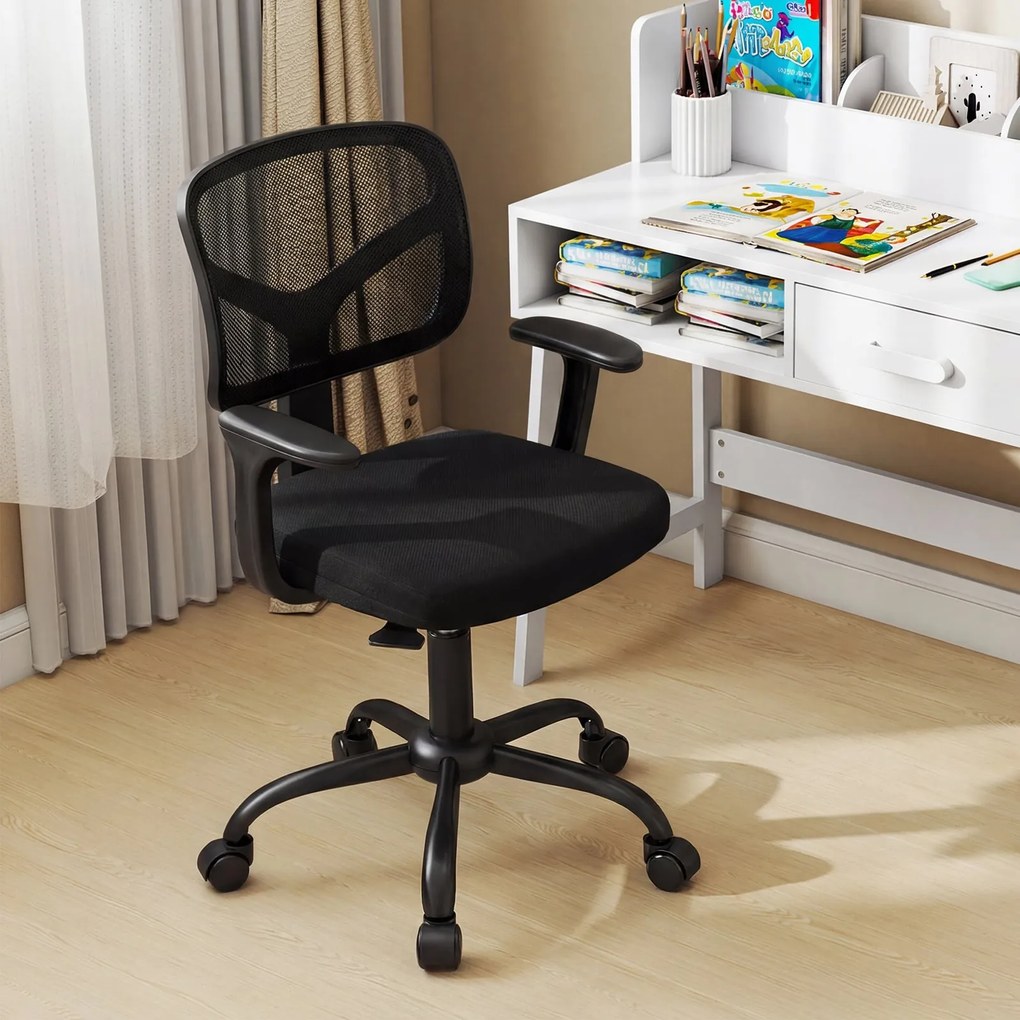 Costway Ergonomická dětská psací židle s nastavitelnou výškou a – černý