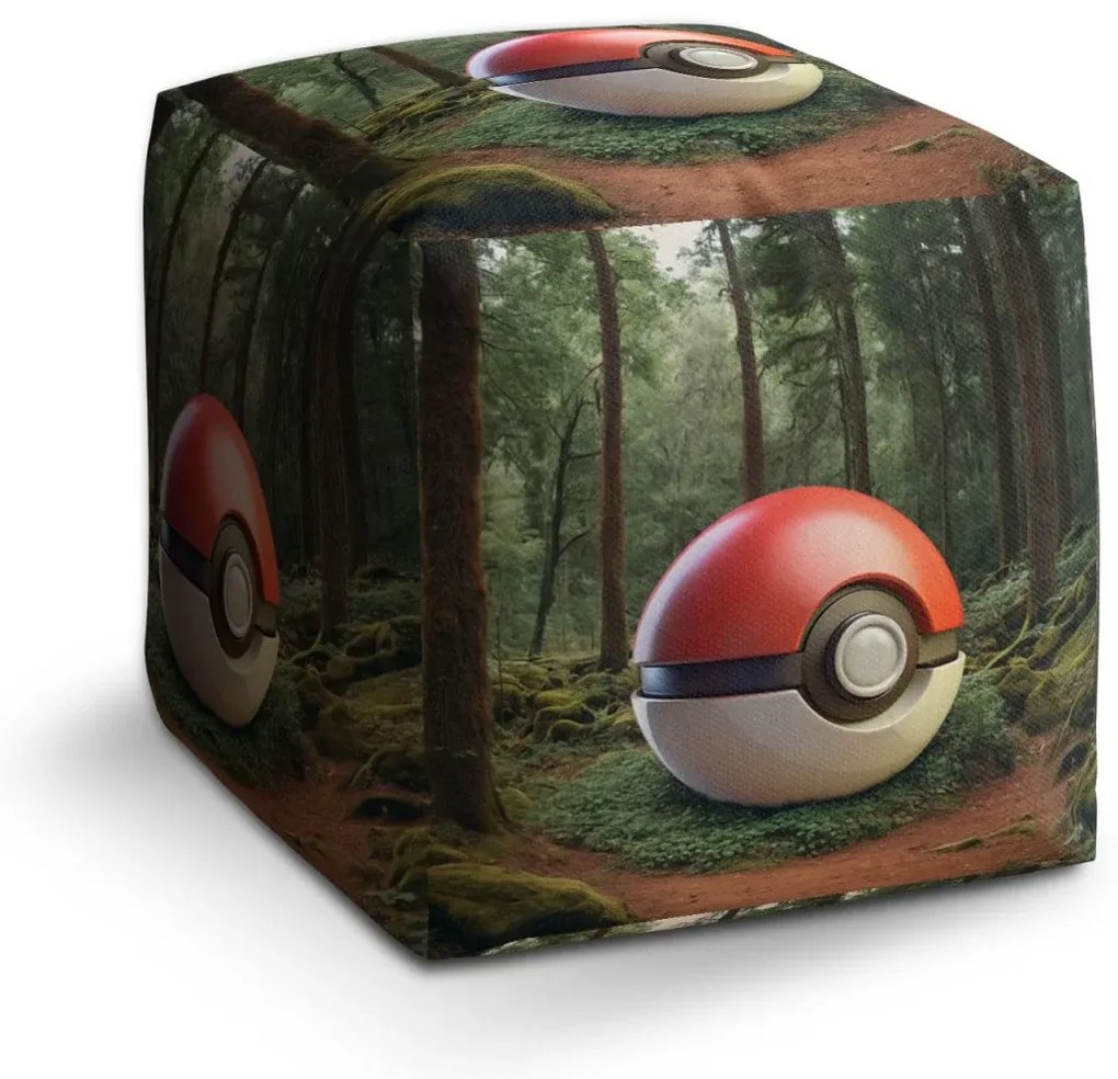 Sablio Taburet Cube Pokemon ball Les: 40x40x40 cm