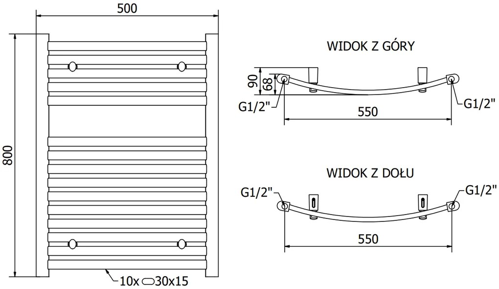 Mexen Helios, elektrické topné těleso 800 x 600 mm, 600 W, černá, W103-0800-600-2600-70