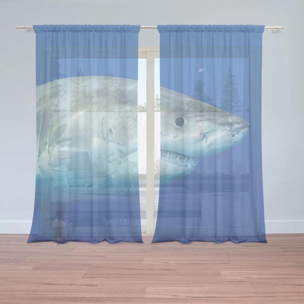 Sablio Záclony Žralok: 2ks 150x250cm