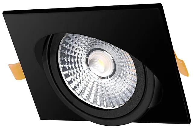 PANLUX Výklopný LED podhled VP COB bodovka 6W, hranatý černý - teplá bílá