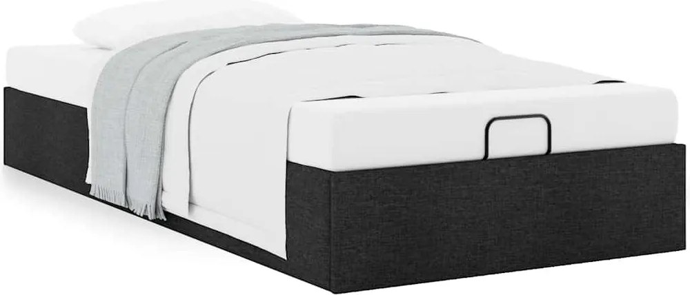 Osmanský rám postele bez matrací černá 80x200 cm textil 3310835