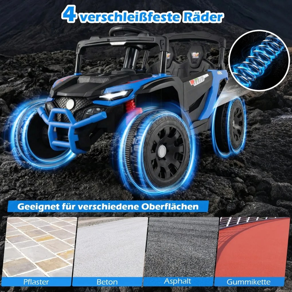Costway 12 V Dětský traktor s odnímatelným přívěsem a rodičovským dálkovým