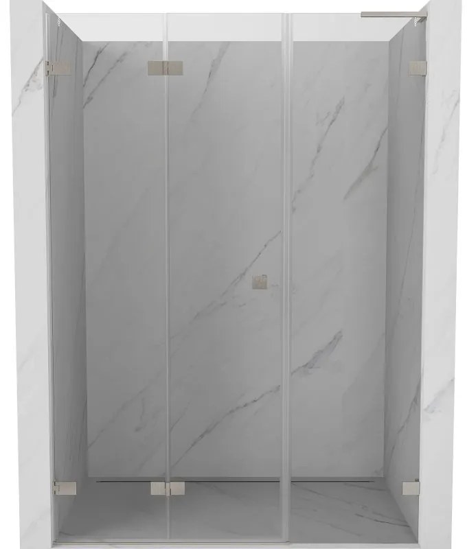Mexen Lunar-F L sklopné sprchové dveře levé 110 cm, transparentní, kartáčovaný nikl - 836SL-110-050-97-00-L