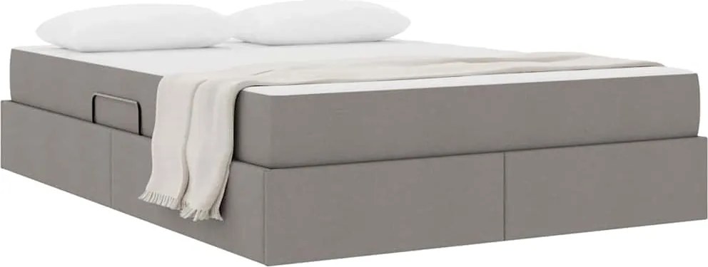 Postel s úložným prostorem a matrací Taupe 140 x 200 cm 3399667