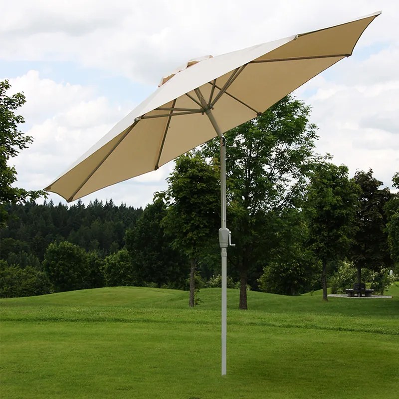 Slunečník N18 Ø 2,7m - polyester/hliník - krémová