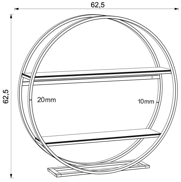 Odkládací stolek SHELF pr. 62,5 cm dub