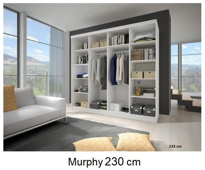 MURPHY 32 šatní skříň 230, dub sonoma/bříza