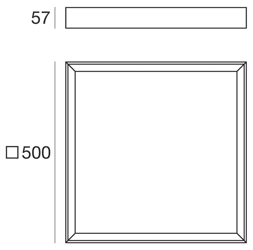 Linea Light CA003DWHMDI Tara_Q, bílé stropní svítidlo, 45W LED 2700K, 50x50cm