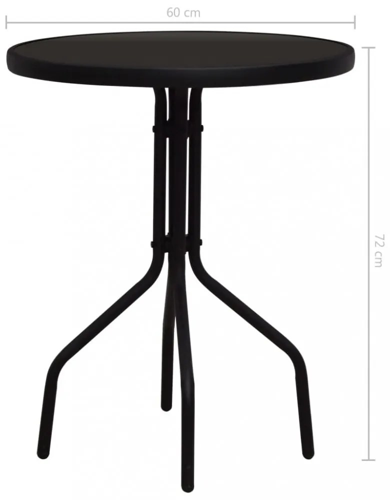 Zahradní bistro set 2+1 PVC ratan černá Dekorhome