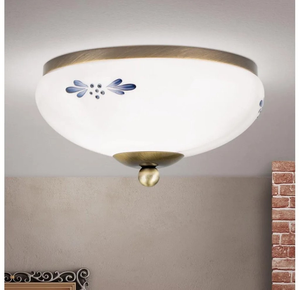Orion DL 7-672 - Stropní svítidlo LANDHAUS 1xE27/60W/230V pr. 21 cm bronz/bílá
