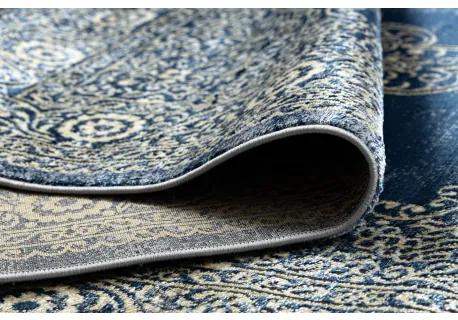 Moderní koberec DE LUXE 474 ornament Strukturální tmavě modrý / zla velikost 120x170 cm | krásné koberce cz