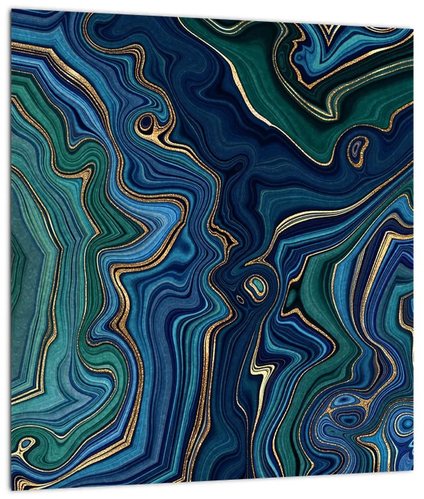 Obraz - Zeleno-modrý mramor (30x30 cm)