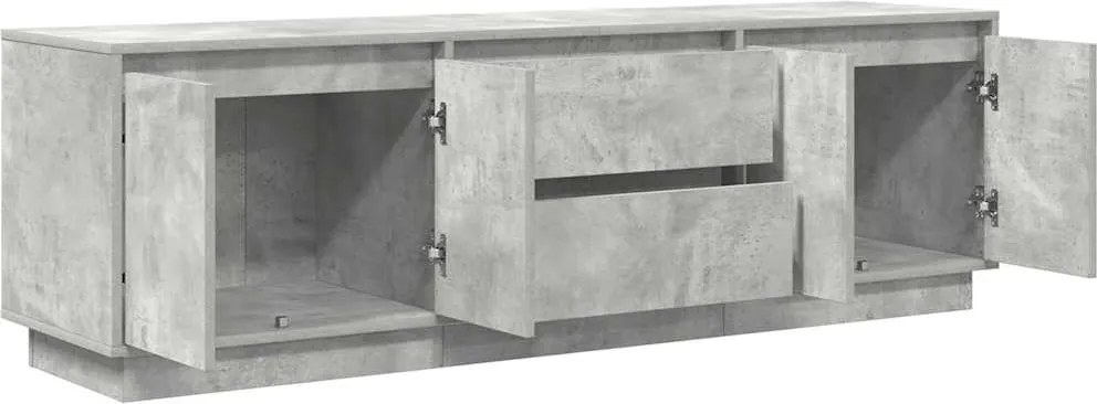 TV skříňka s LED osvětlením betonově šedá 160,5x41x50 cm 3328429