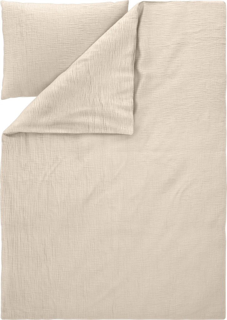 Livarno® Mušelínové ložní povlečení, 140 x 200 cm, 70 x 90 cm (béžová)